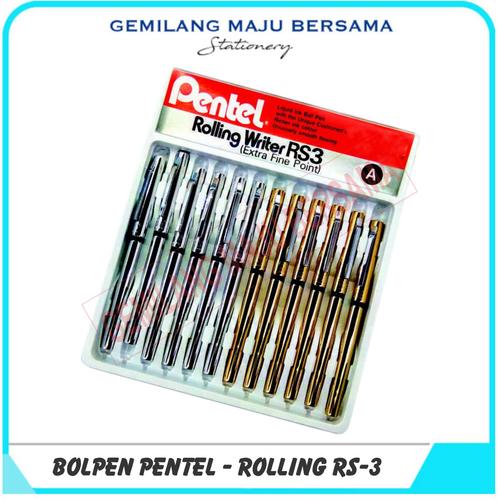 Jual Bolpoint Pen Bolpen Pentel RS3 (Body Gold/Silver) - Kota Surabaya ...