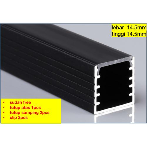 Jual aluminium led strip dudukan kap housing extrution casing hitam 1 ...
