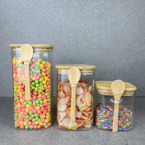 Jual KIYOTE Terra Glass Jar Bamboo Lid With Spoon 3 Ukuran Besar ...