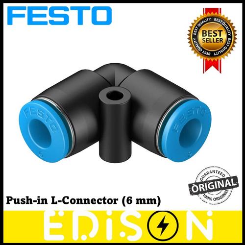 Jual FESTO Push-In L-Connector L-Konektor 6mm Pneumatic PBT QSL-6 ...