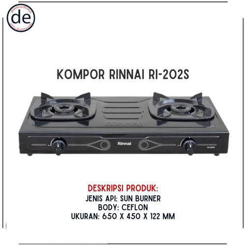 Jual Rinnai RI 202 S RI 202S Kompor Gas 2 Tungku BODY TEFLON SUN BURNER ...