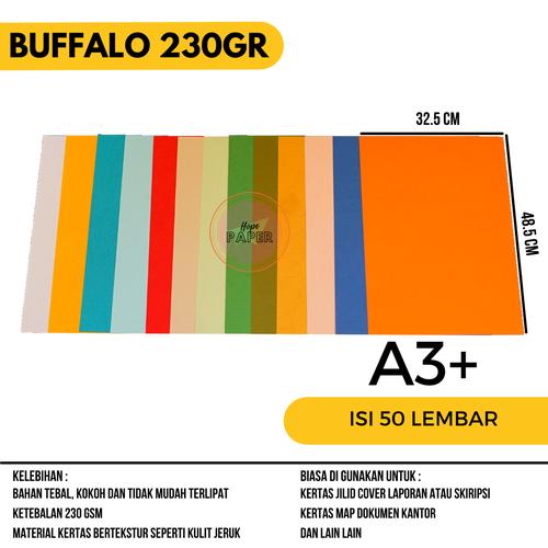 Jual Kertas Karton Buffalo ukuran A3 Plus (32.5x48.5) isi 50 Lembar ...