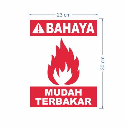 Jual Akrilik sign bahaya mudah terbakar 23x30cm sign rambu - Jakarta ...