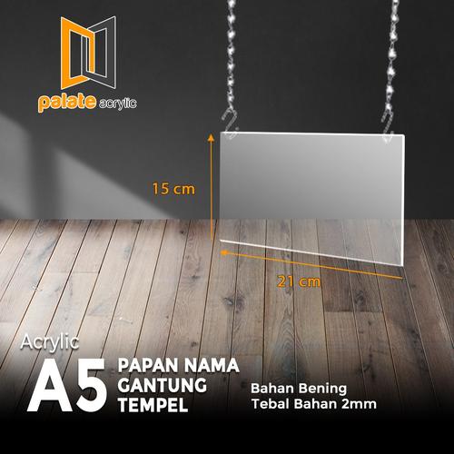 Jual acrylic Papan nama gantung tempel A5 tebal 2mm PREMIUM - Potrait ...