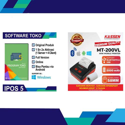 Jual PAKET PROGRAM TOKO IPOS STANDART + PRINTER BLUETOOTH KASSEN MT 200 VL - Kota Surabaya ...