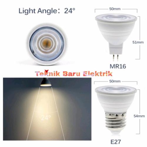 Jual LAMPU LED HOLOGEN 6W E27 MR16 FITTING TUSUK BOHLAM DINDING SPOTLIGHT - Putih, E27 - Kab ...