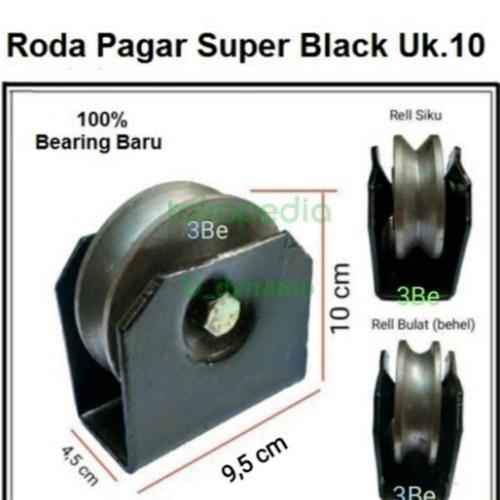 Jual Roda Pintu Gerbang, Roda Pagar Super Black Besi As Ukuran 10 cm ...