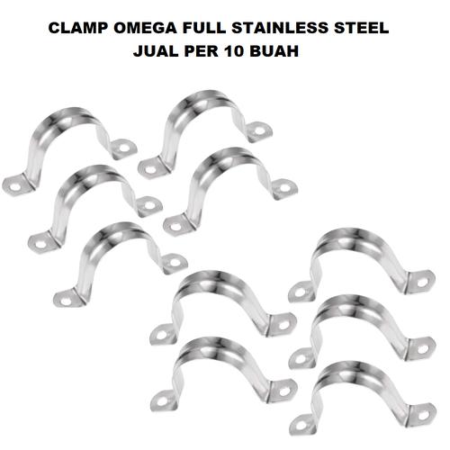 Jual Jual 10 buah Clamp Omega M 75 Stainless Steel Klem Sadel Pipa ...