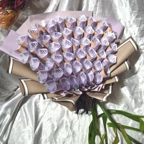 Jual Kerangka buket money bouquet bucket uang kado buket uang baby pink ...