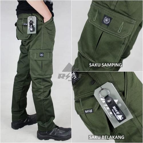 Jual Celana Cargo Panjang Pria Slimfit S M L XL / Cargo Panjang Big Size - Hijau Army, S - Kota ...