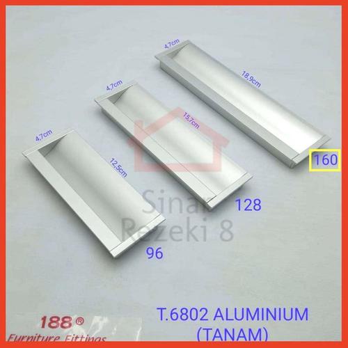 Jual Tarikan Tanam 6802 Handle Pintu Lemari Sliding Geser Silver Gagang ...