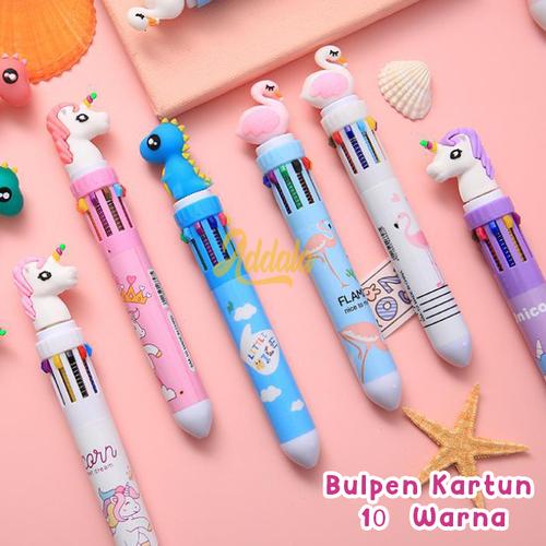Jual PULPEN 10 WARNA / PULPEN CETEK 10 WARNA / 10 COLORS CUTE BALLPOINT ...