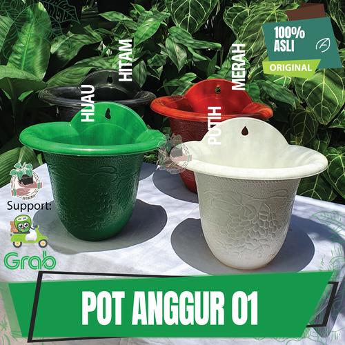 Jual Pot Bunga Tempel Dinding Motif Anggur 01 27cm Bahan Tebal ...