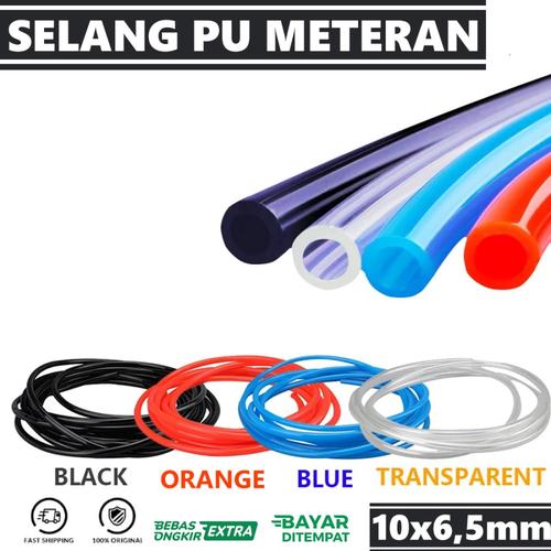Jual Selang PU 10mm ukuran OD 10mm x ID 6.5mm jual meteran - Hitam ...