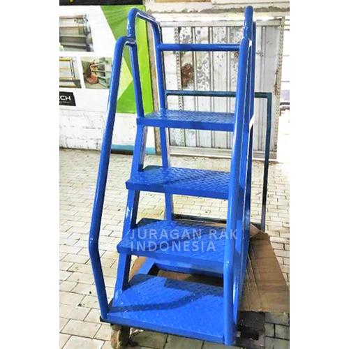 Jual Tangga Dorong Barang Gudang Pabrik . Rolling Ladders . Mobile ...