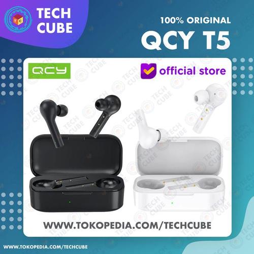 Jual QCY T5 HEADSET BLUETOOTH 5.0 WIRELESS TWS EARPHONE TOUCH ALT T1 PRO T3 - Hitam - Kota ...