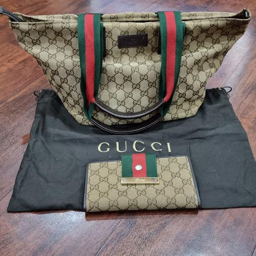 Jual SUPER SALE 2 in 1..... Preloved Gucci GG Canvas Shoulder bag ...