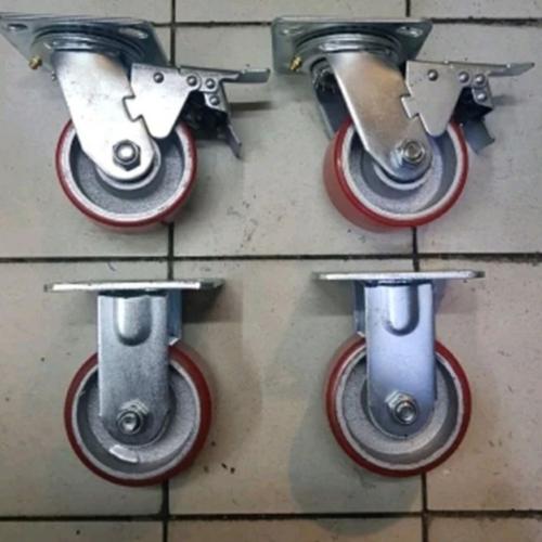 Jual Roda PU 4 in Heavy Duty 1 set, 2 rem putar dan 2 tetap - Jakarta ...