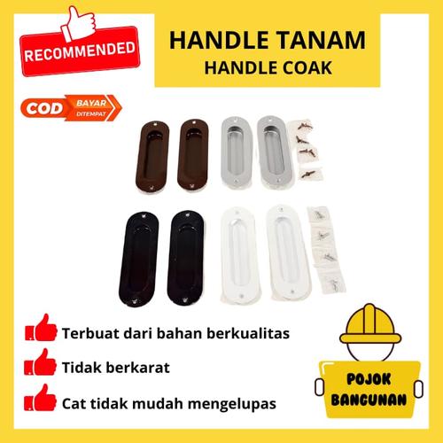 Jual HANDLE TANAM PINTU SLIDING TARIKAN TANAM OVAL HANDLE ASBAK HANDLE ...