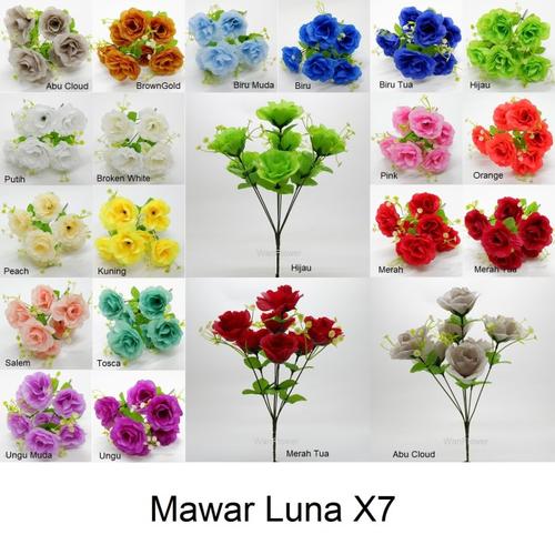 Jual Bunga Plastik Artificial WanFlower Mawar Luna X7 - Peach - Jakarta ...