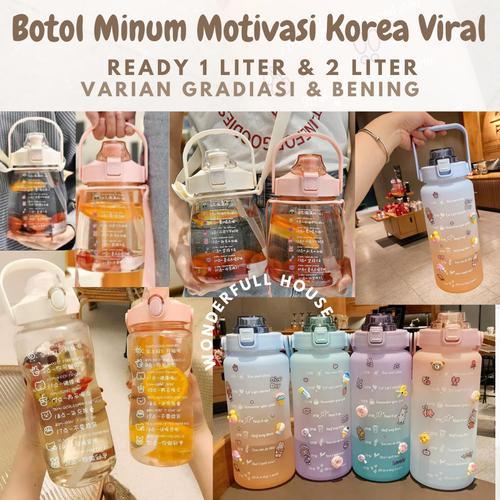 Promo Botol Minum Motivasi Botol Minum Penanda Waktu Botol Minum Korea ...