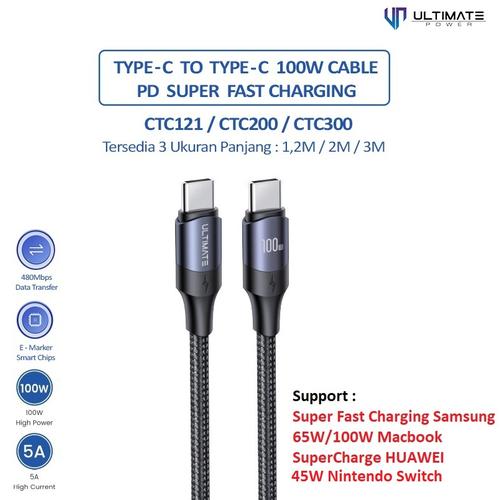 Promo Ultimate Data Cable PD 100W Type-C to Type C USB-C Super Fast ...