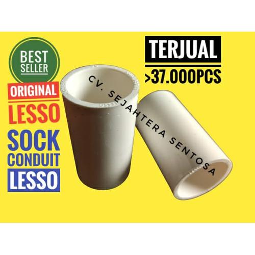 Jual Sock Conduit Lesso 20mm 1/2 Sok Coupling Sambungan Pipa Listrik ...