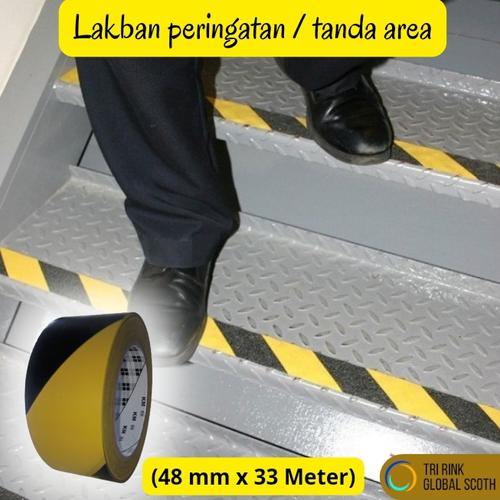 Jual Floor marking tape KM88 Lakban lantai Hitam-kuning 2" x 33 meter ...