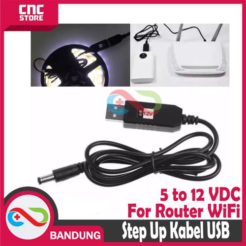 Jual STEP UP KABEL USB 5V TO 12V JACK DC 5.5x2.1MM FOR ROUTER WiFi - 5V ...