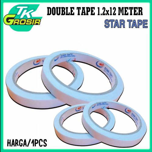 Jual Double tape 1.2x12 meter 1/2 inch/double tape star tape - Jakarta ...