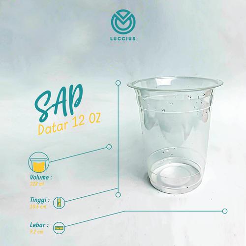 Jual Cup plastik datar 12oz / cup pp bening polos / SAP datar 12 oz ...