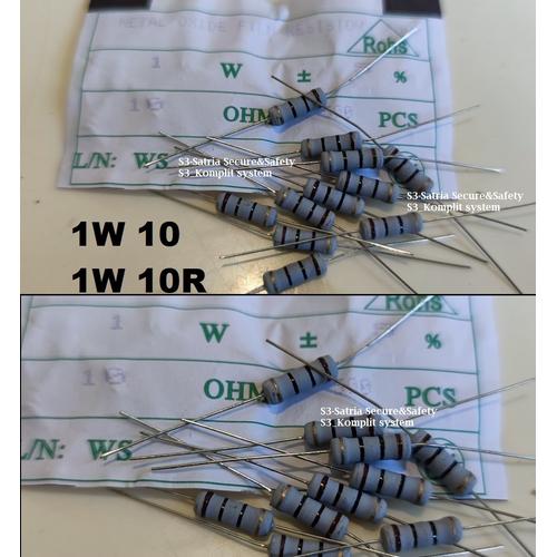 Jual Resistor 1Watt 1w 10 10R OHM 10Rohm 10ohm 1W10R 1W10 1wat - Jakarta Timur - S3-Satria ...