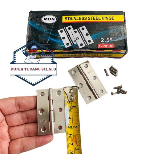 Jual 1 KOTAK - ENGSEL TIPIS Stainless Steel MDN Engsel Kupu Kecil Mini ...