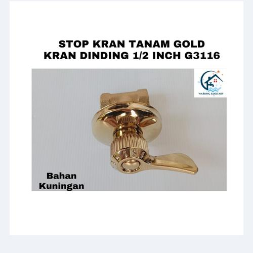 Jual Stop Kran Tanam Gold, Kran Dinding Kran Toilet 1/2 inch Kuningan ...