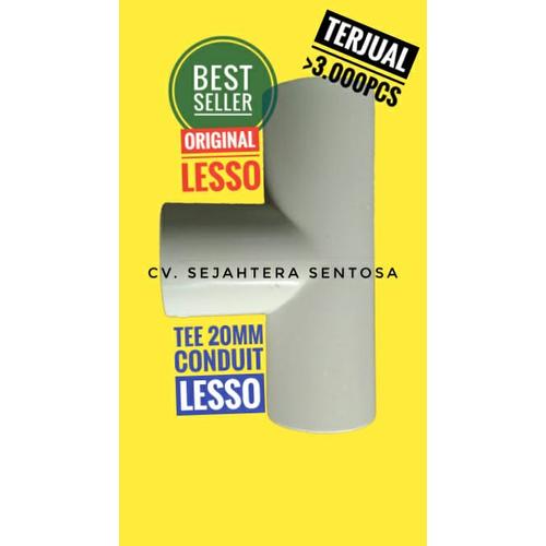 Jual Tee Conduit 1/2" inch Lesso 20mm Fitting Sambungan Pipa Listrik ...