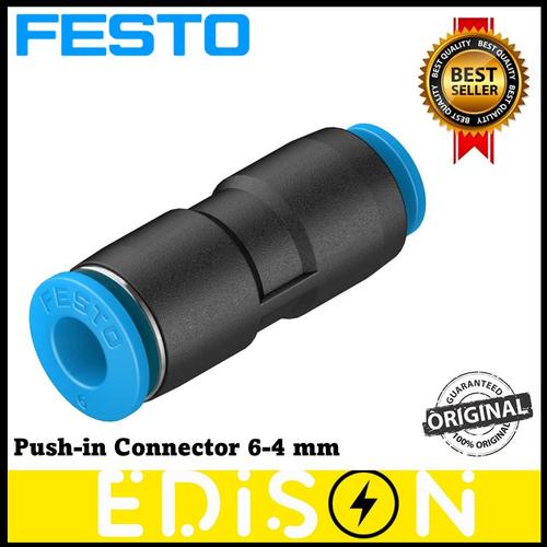 Jual FESTO Push-In Connector Konektor 6mm to 4mm Pneumatic PBT QS-6-4 ...