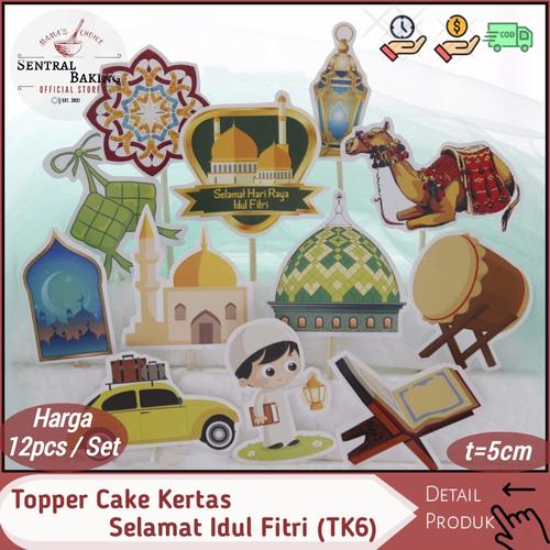 Jual Topper Cake Kertas Selamat Idul Fitri (TK6)/ Toppers Lebaran Hari ...