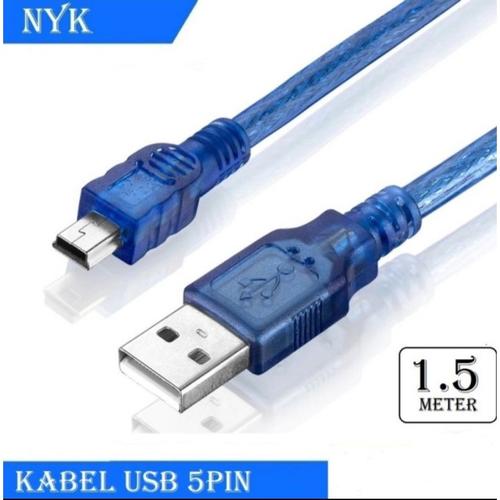 Jual USB 5 PIN Cable Type A to Mini B Male Blue Biru 5 PIN Data ...