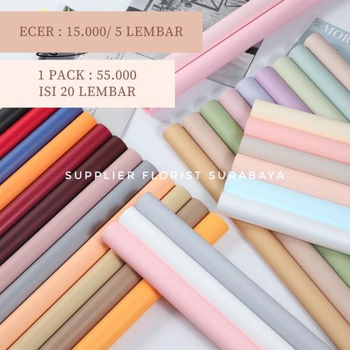 Jual [ECER PER 5 LEMBAR] KERTAS BUNGA MATTE WARNA SOLID WRAP PAPER ...
