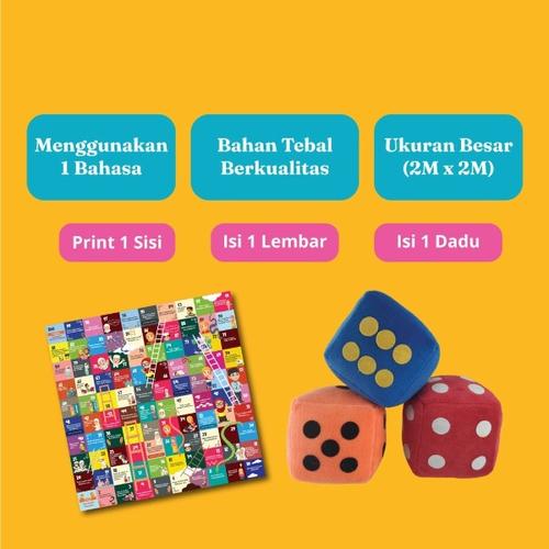 Jual Ular Tangga Jumbo Raksasa Mainan Edukasi Anak Murah 2x2Meter+dadu ...
