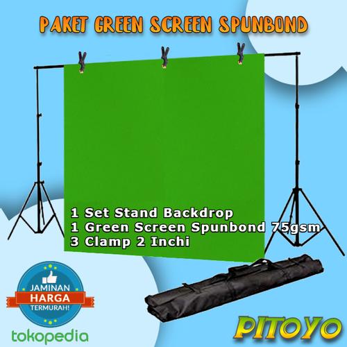 Jual Paket Greenscreen Spunbond Stand Backdrop Youtuber Zoom Paling ...