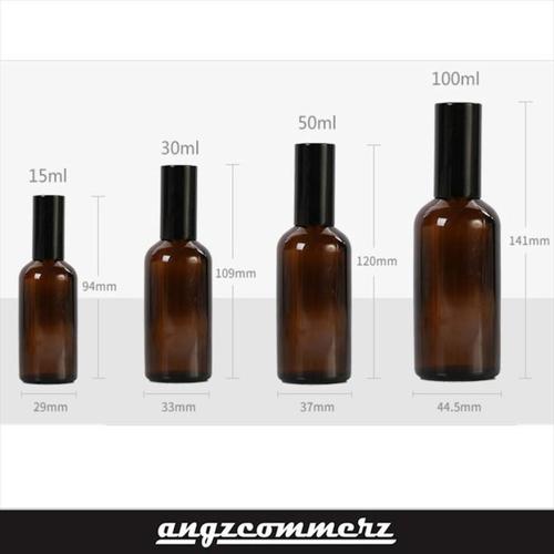 Jual Botol Kaca Spray Refill Botol Parfum Amber Spray Black Cap Elegant ...