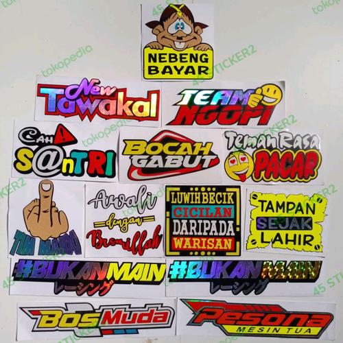 Jual sticker cutting kata-kata unik lucu viral terbaru termurah ...