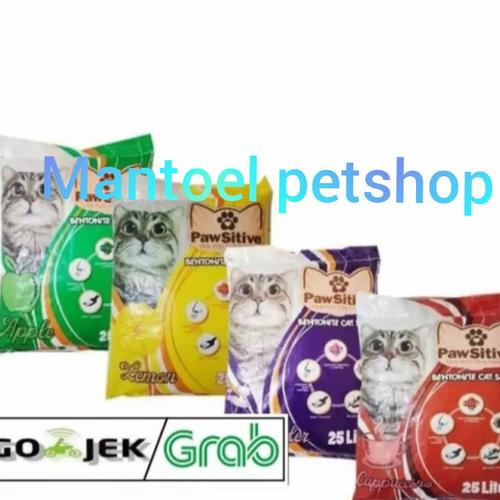 Jual Pasir Kucing pawsitive 25 liter Pasir Wangi Gumpal kusus gojek ...