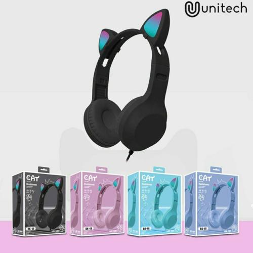 Jual Unitech Headset Telinga Kucing Earphone Headphone Anak BK48 + Mic ...