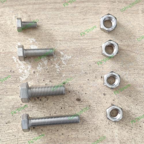 Jual Baut Mur Stainless 304 M10x50 / Baut Mur Hex SS304 M10 x 50 kunci 17 - Jakarta Barat - Fk ...