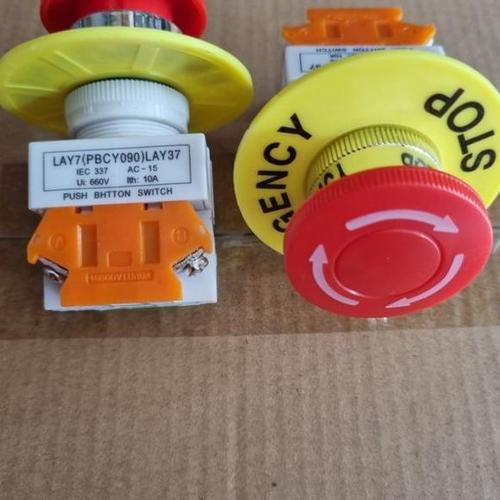 Jual tombol stop emergensi emergency push button 10A diameter lubang ...