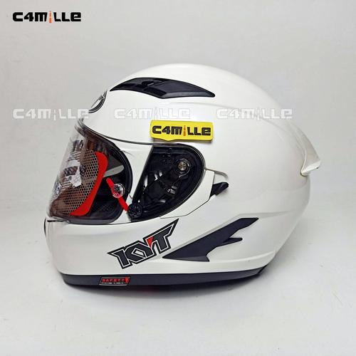 Promo HELM KYT FALCON FR SOLID PEARL WHITE DOUBLE VISOR FULL FACE - L ...