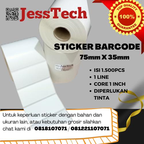 Jual STICKER BARCODE 75MM X 35MM STIKER LABEL 75X35MM 75X35 MM - isi ...