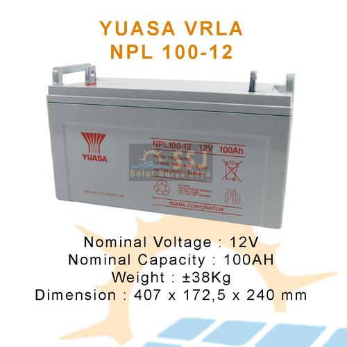 Jual baterai aki vrla YUASA NPL 100-12 (12v 100ah) murah dan kualitas ...